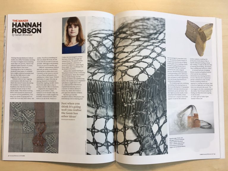 WSA Alumni Hannah Robson Featured in Latest Issue of Crafts Magazine ...